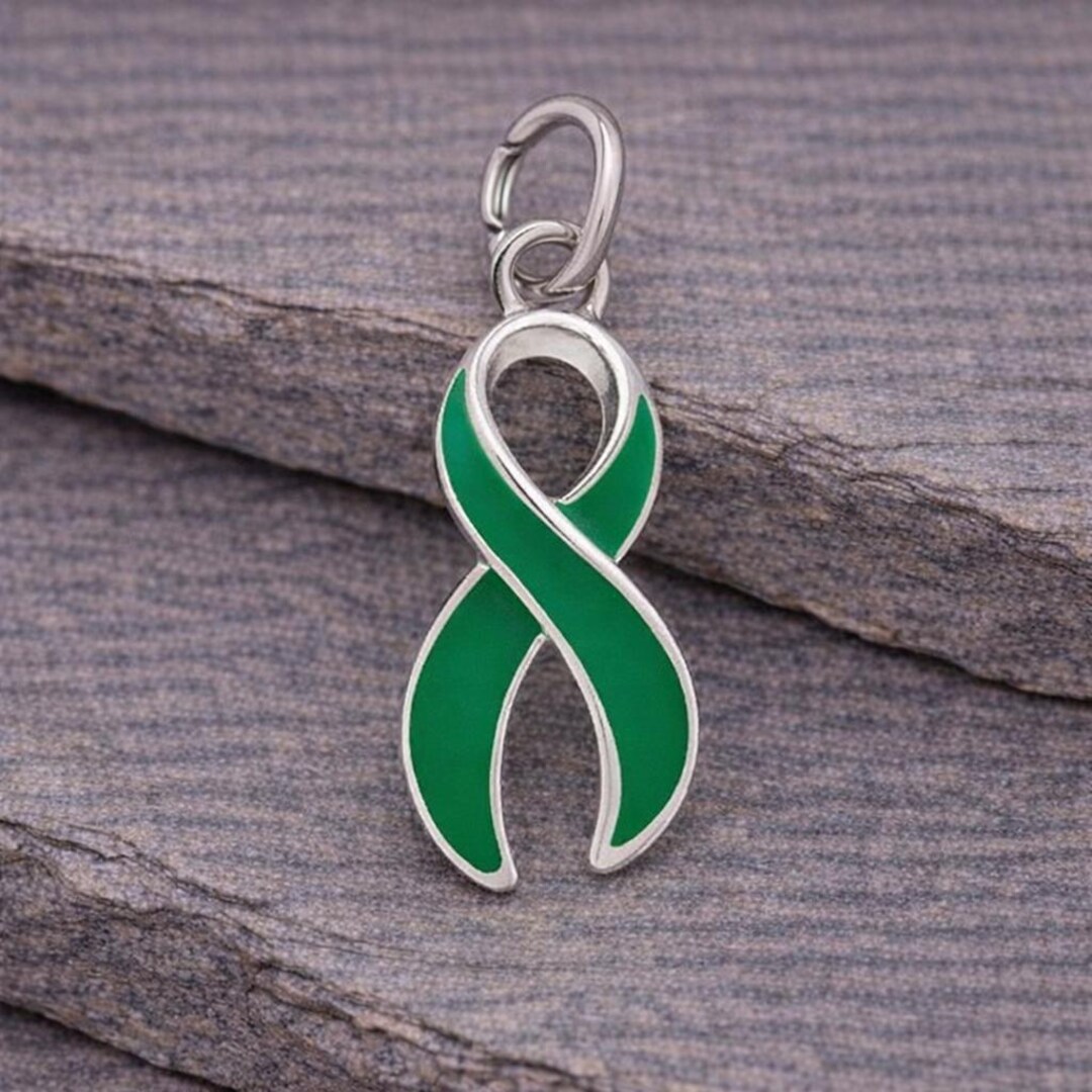 Large Green Ribbon Charms for Mental Health, Cerebral Palsy, Liver ...