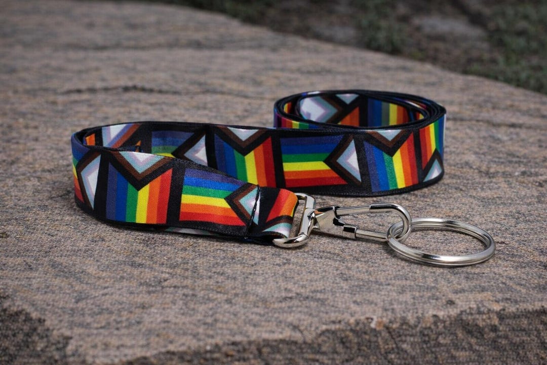 Bulk Progress Pride Flag Lanyard by Daniel Quasar - LGBTQ+ Rainbow ...