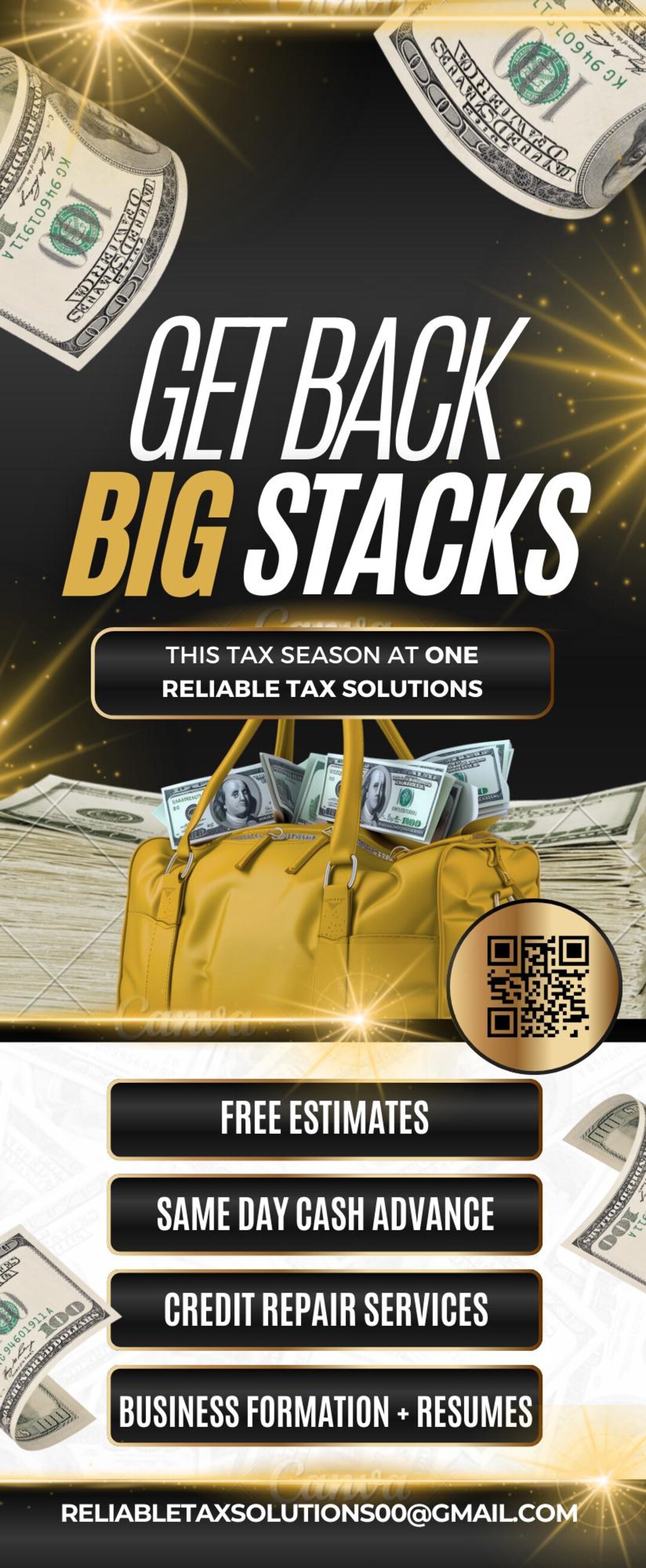 Tax Season Door Hanger Template | DIY Printable Tax Prep Marketing ...