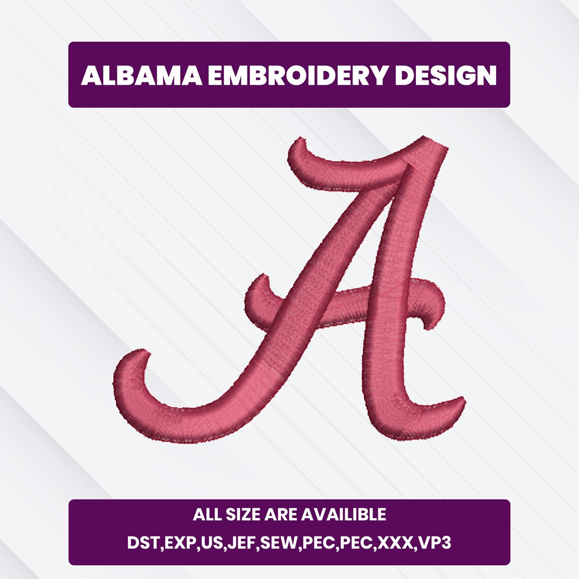 Alabama Style A Embroidery Design | Collegiate Letter Logo | Varsity ...