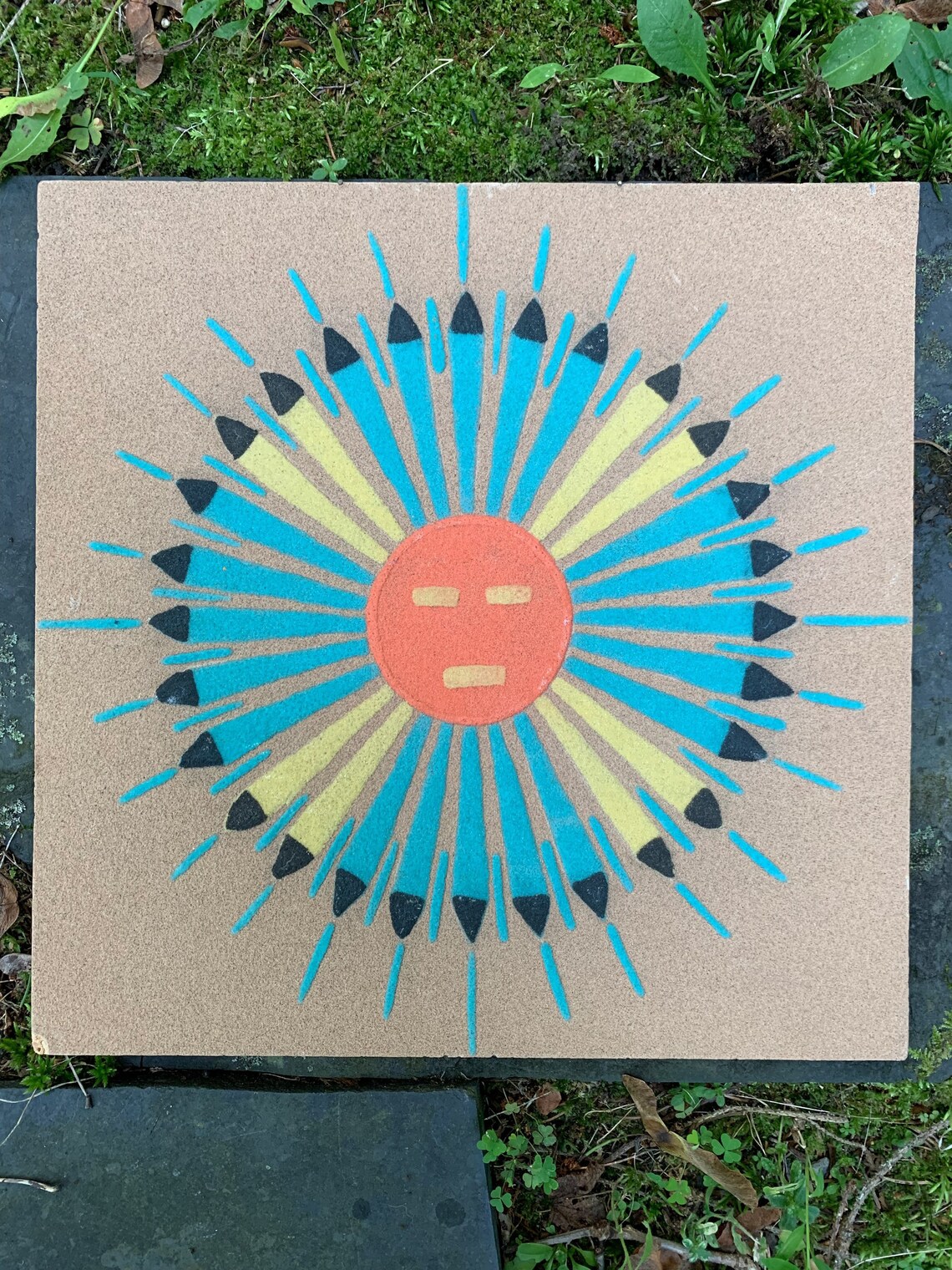 Vintage Navajo Sand Art Sun Creation Story | Etsy