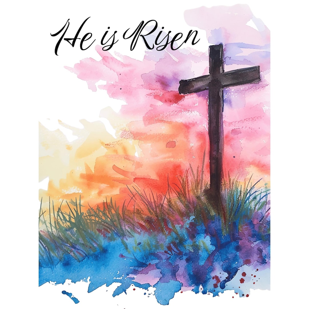 HE IS RISEN Easter Matthew 28:6 Printable Scripture, Bible Quote ...