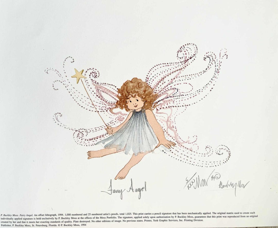 P Buckley Moss SIGNED Print, "fairy Angel' - Etsy