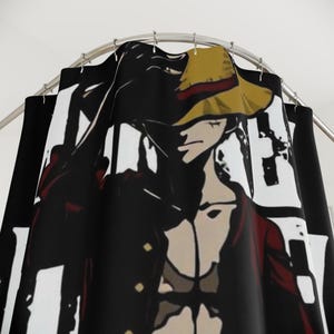 Monkey D. Luffy Straw Hat Pirate Shower Curtain | One Piece Anime - Etsy
