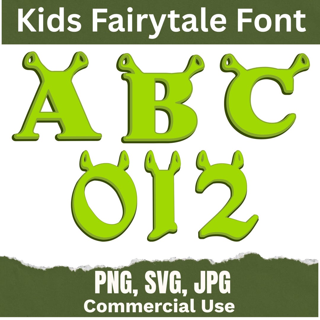 Shrek Cartoon Font, Kids Letters SVG PNG JPG (digital Download) - Etsy