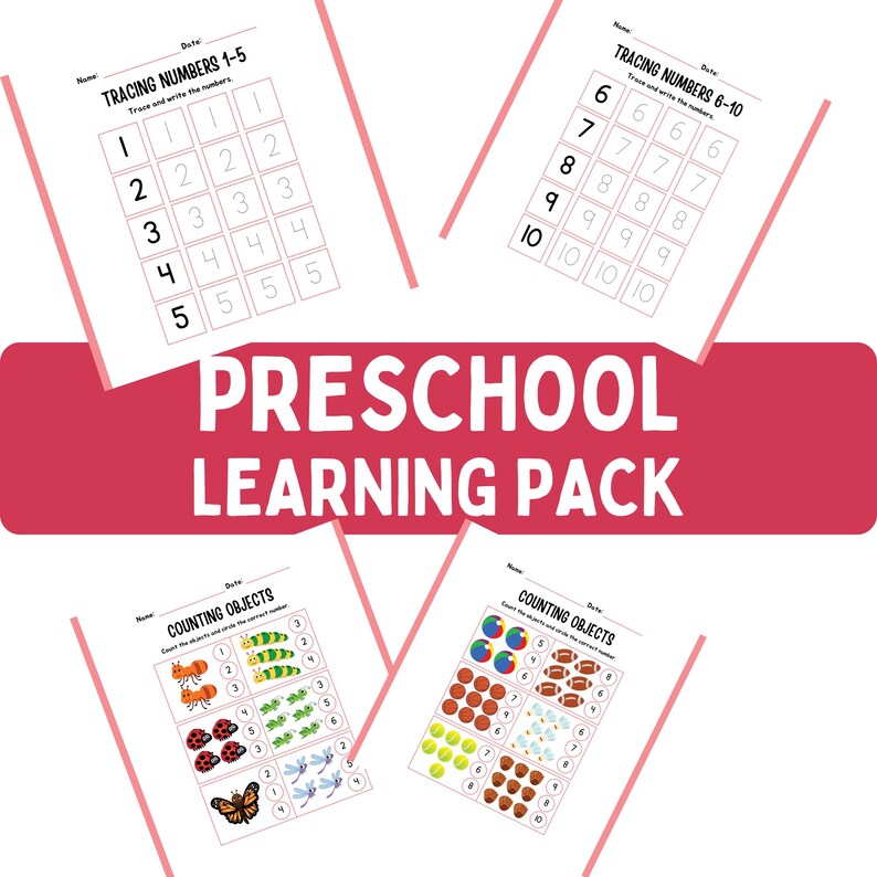 Preschool Learning Pack | ABC Tracing, Counting Activities (PDF ...
