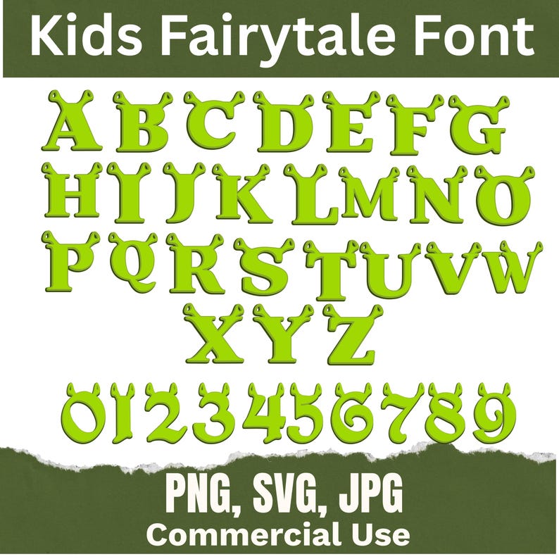 Shrek Cartoon Font, Kids Letters SVG PNG JPG (digital Download) - Etsy