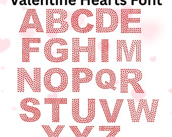 Red Valentine Alphabet A–Z | Love Letter Font | PNG SVG PDF | Digital ...
