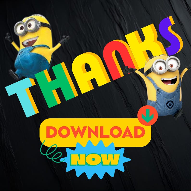 Minion Font Alphabet, Kids Fonts, A-Z & 0-9, (PNG JPG SVG), Digital ...