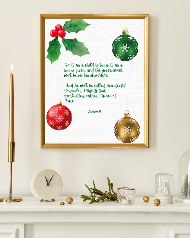 Christmas Bible Verse Wall Art Printable (digital Download) - Etsy UK