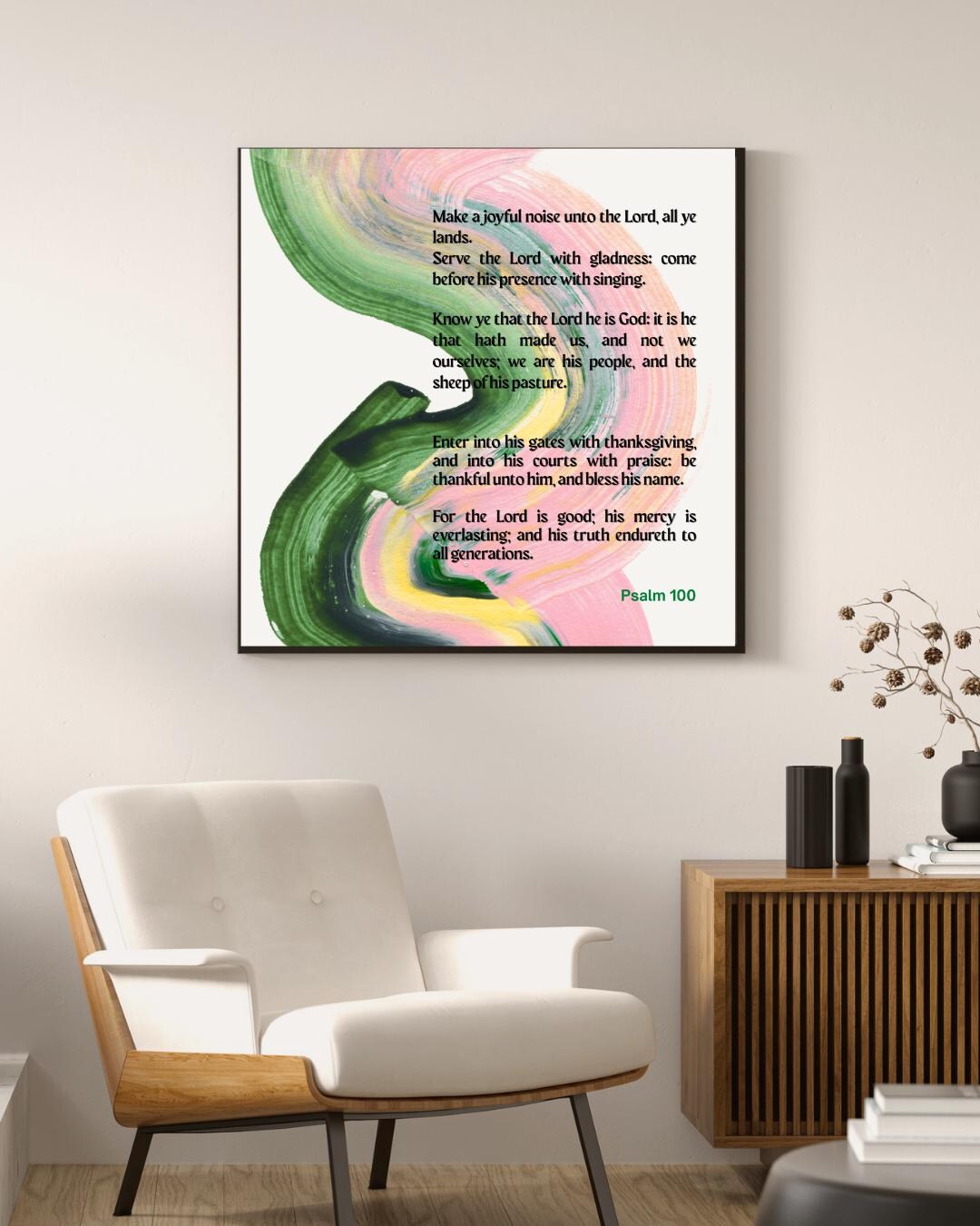 Inspirational Bible Verse Wall Art: Printable Psalm 100 (digital ...