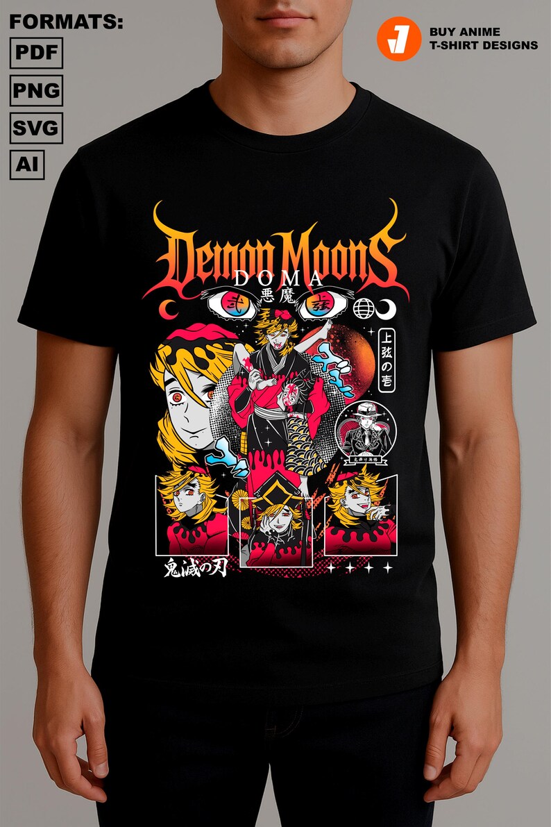 Douma Demon Slayer PNG | Upper Rank Two Oni Anime Art | DTF DTG Print ...