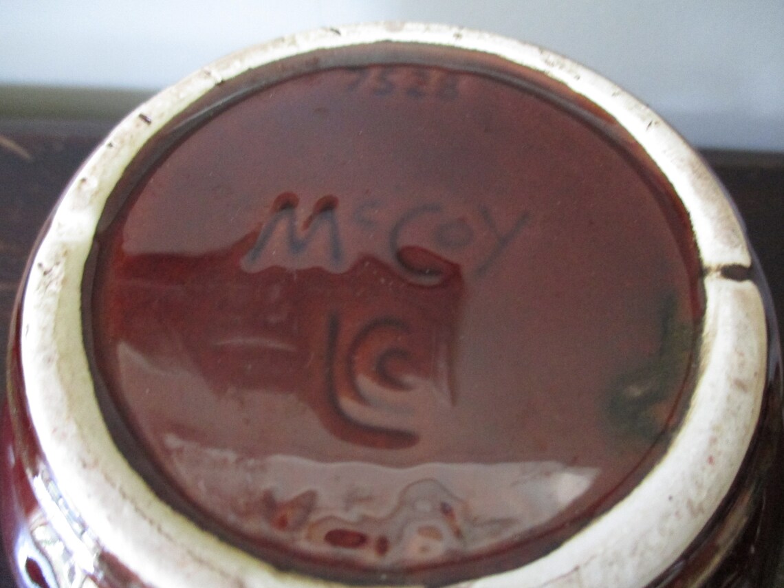 Vintage McCoy Brown Drip Pitcher and Bowl Set 7528 | Etsy