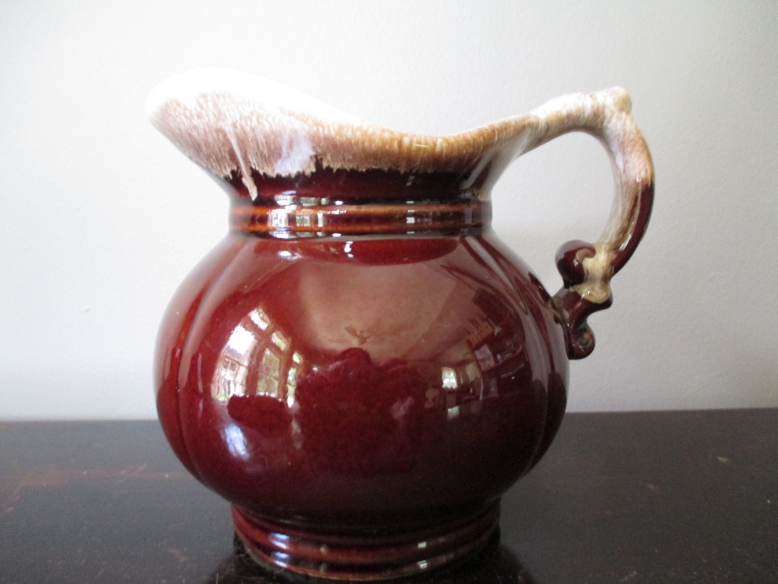 Vintage McCoy Brown Drip Pitcher and Bowl Set 7528 | Etsy