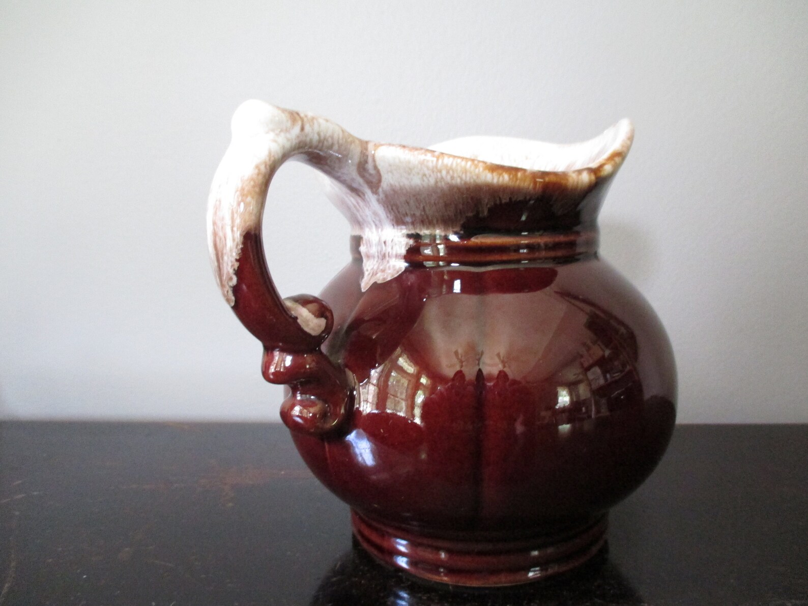 Vintage McCoy Brown Drip Pitcher and Bowl Set 7528 | Etsy