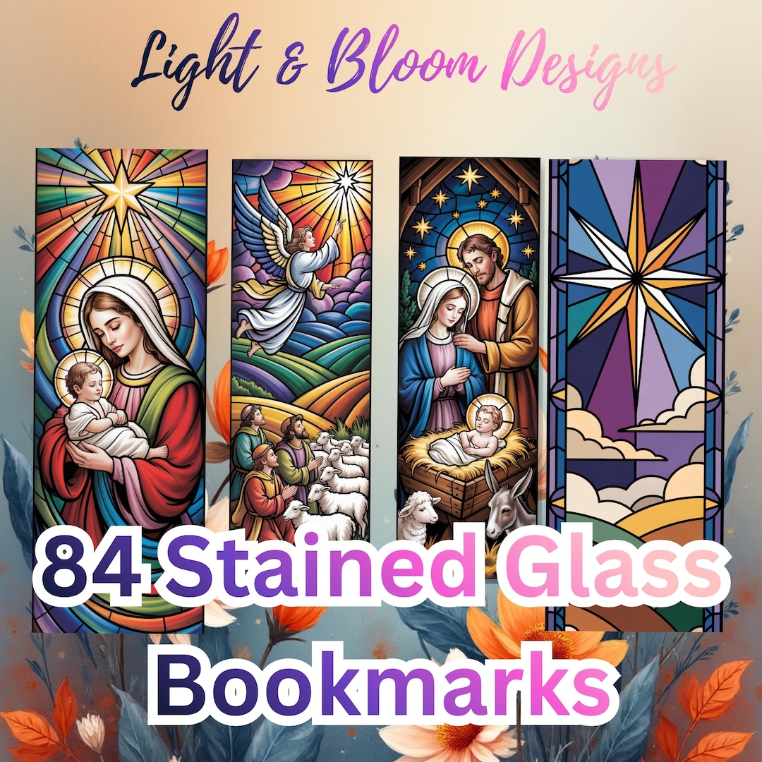 Christian Bookmarks: Minimalist Stained Glass Nativity Scenes, 84 DIY ...