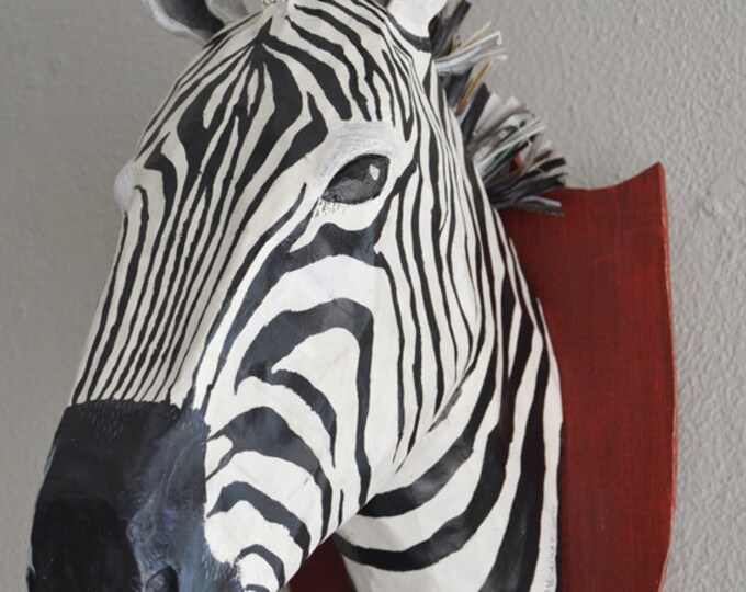 Paper Mache Zebra Head, Faux Taxidermy Zebra Scuñpture - Etsy