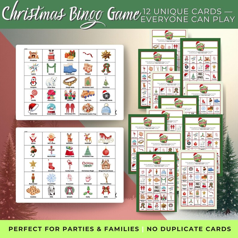 Christmas Party Games for Kids & Families | Printable Christmas Bingo ...