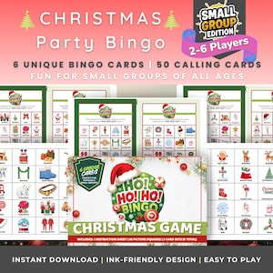 Christmas Bingo Printable Game | 6 Unique Cards • Holiday Activity for ...