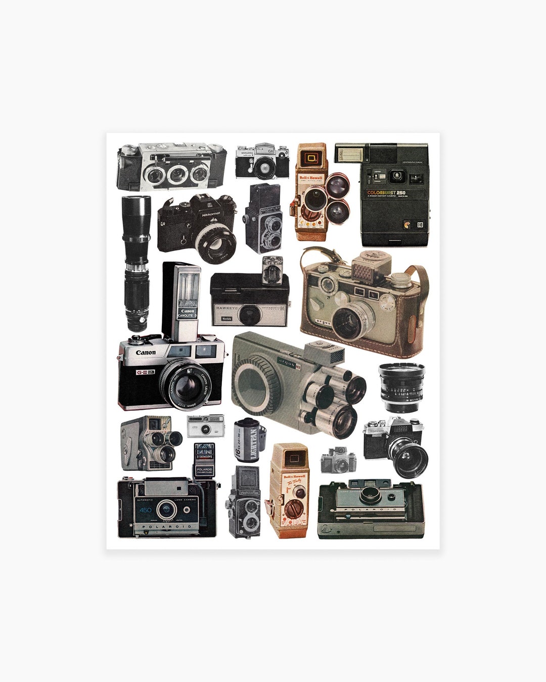 Retro Cameras Art Print - Etsy