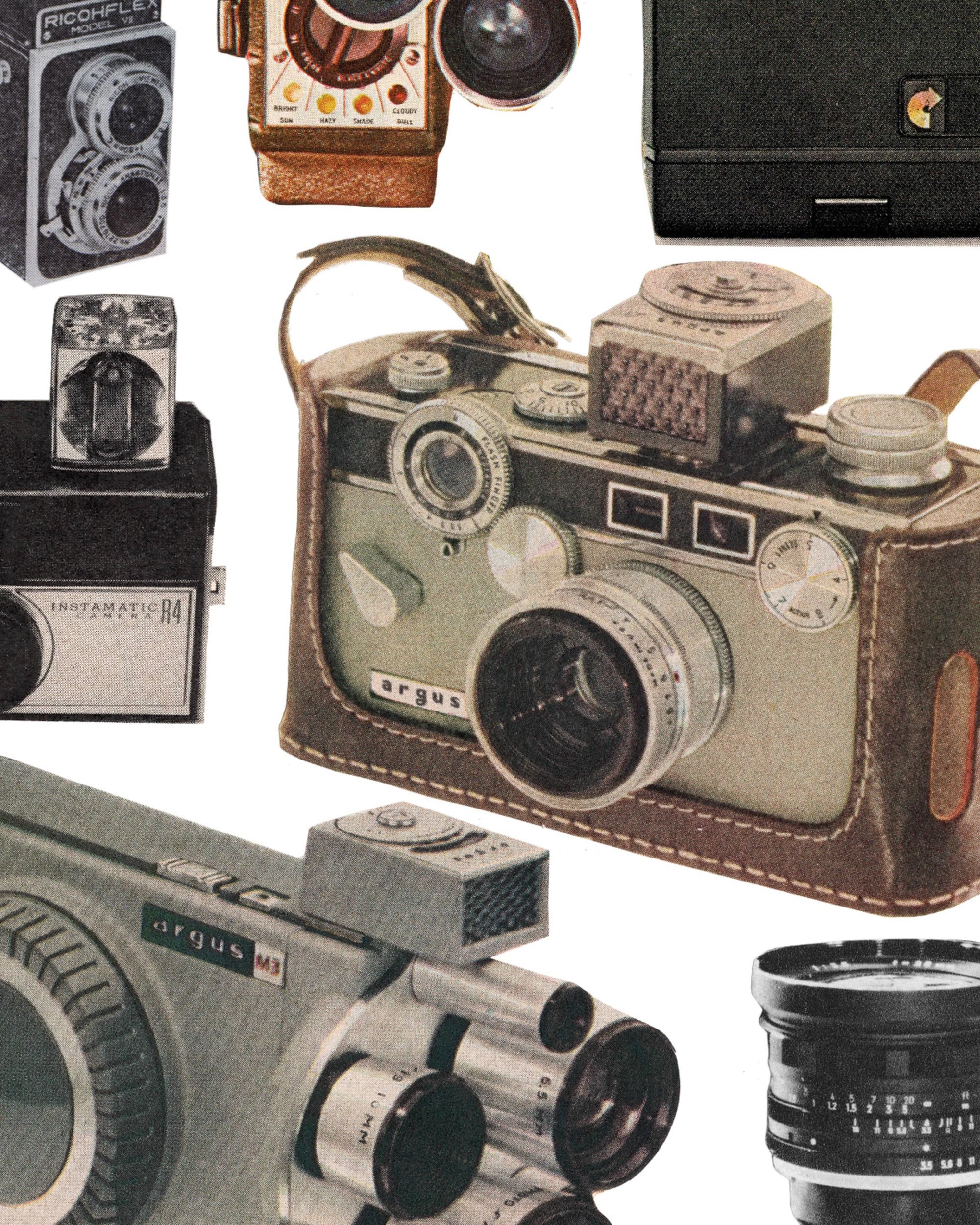 Retro Cameras Art Print - Etsy