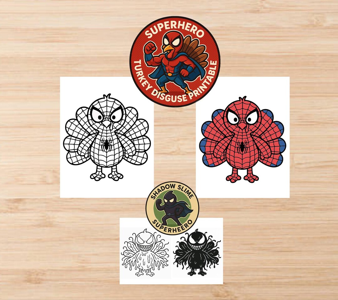 Spider-hero Turkey Disguise Printable – Thanksgiving Superhero Craft ...