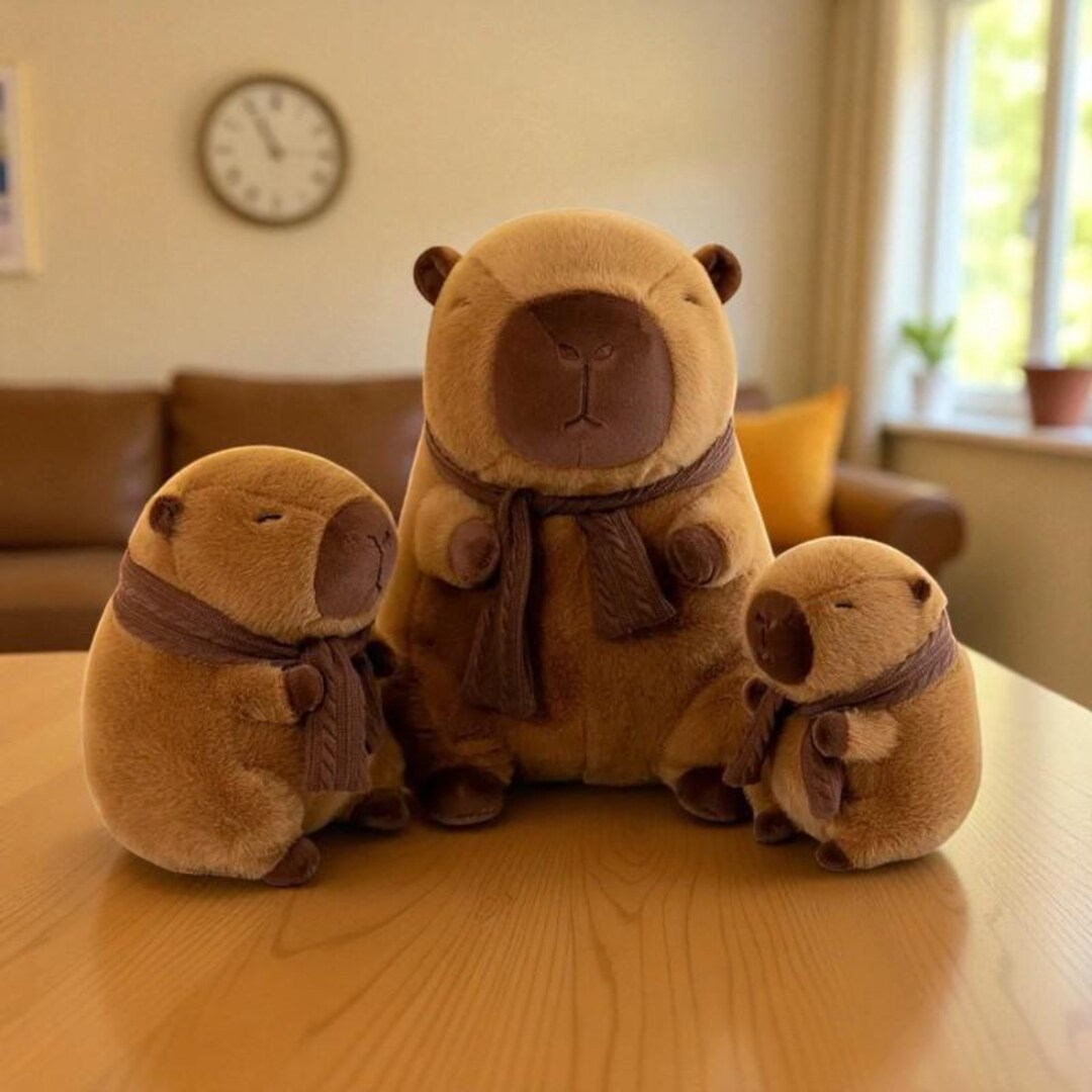 Capybara Plush Toy With Scarf – Soft Stuffed Animal, Collector's ...