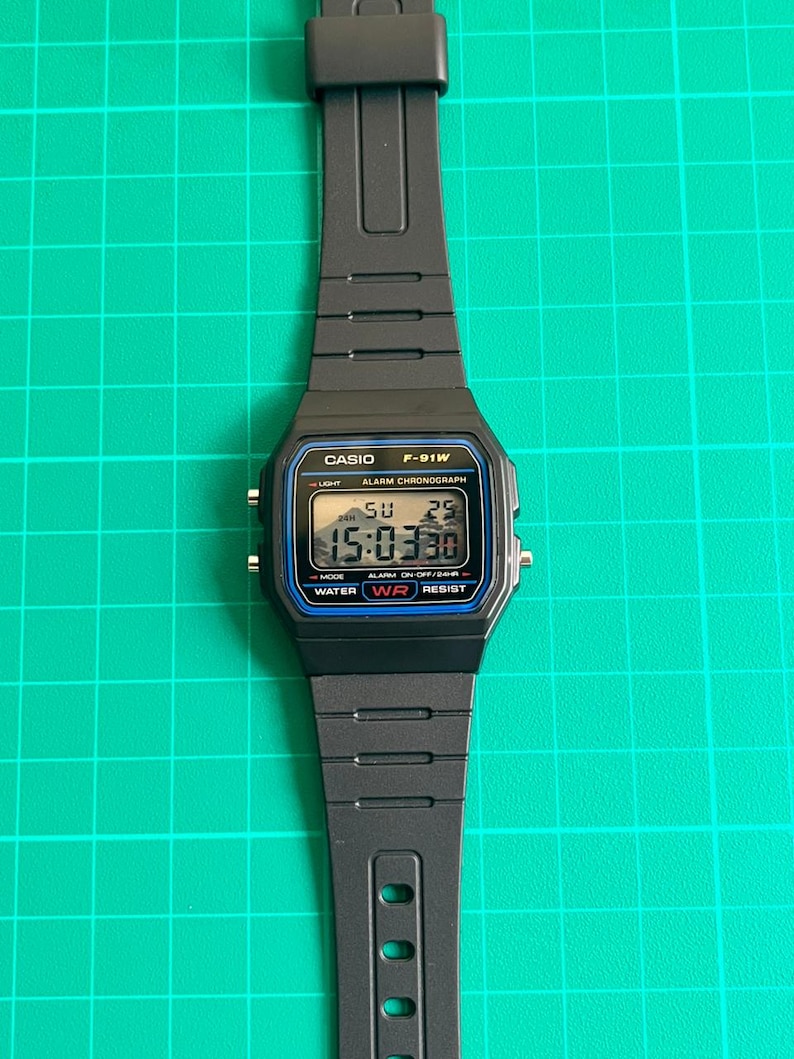 Custom Casio F-91W Watch – Japanese Art, NFC Tag Retro Digital Style ...