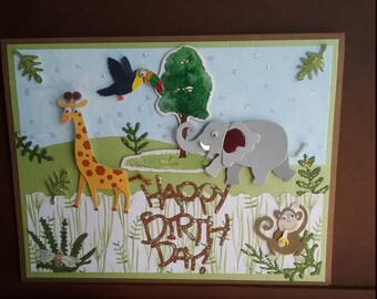 BIRTHDAY JUNGLE Animals Greeting Card Birthday Card Lion - Etsy