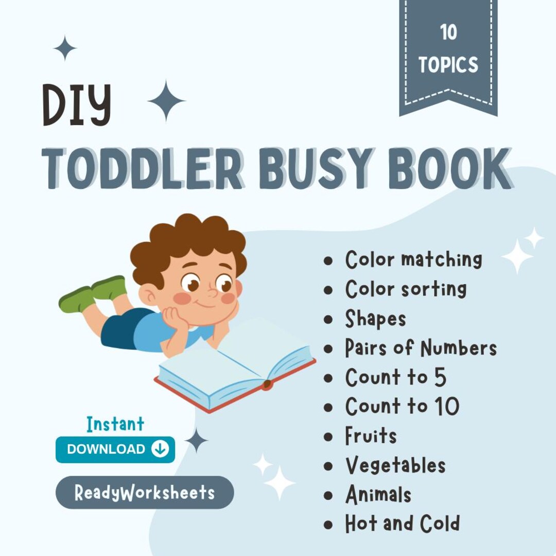 DIY Toddler Busy Book: Printable Learning Activity Pack (PDF Pattern ...