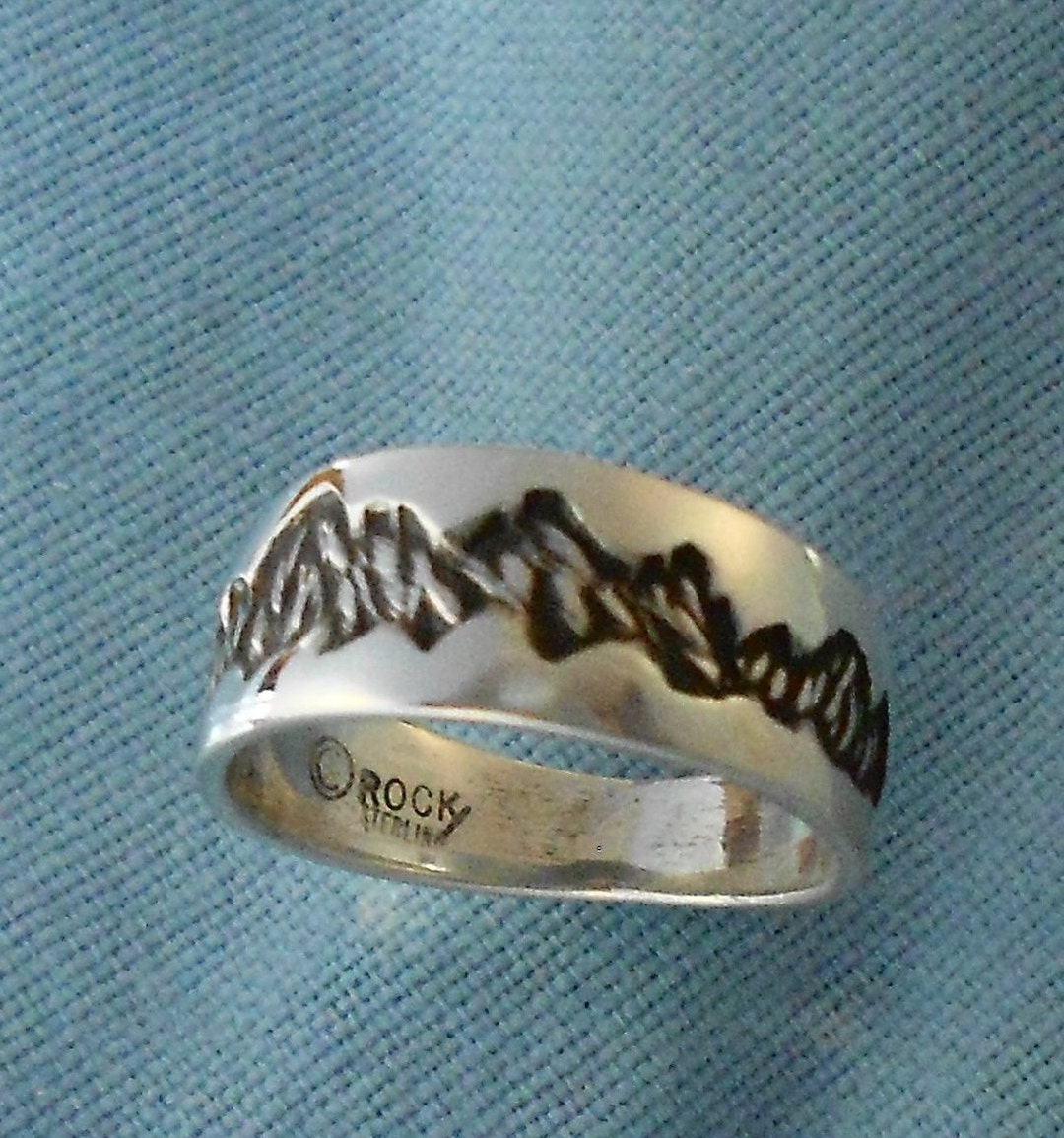 Mountain Ring Sterling Silver Mountain Range Carved in Sterling Silver ...