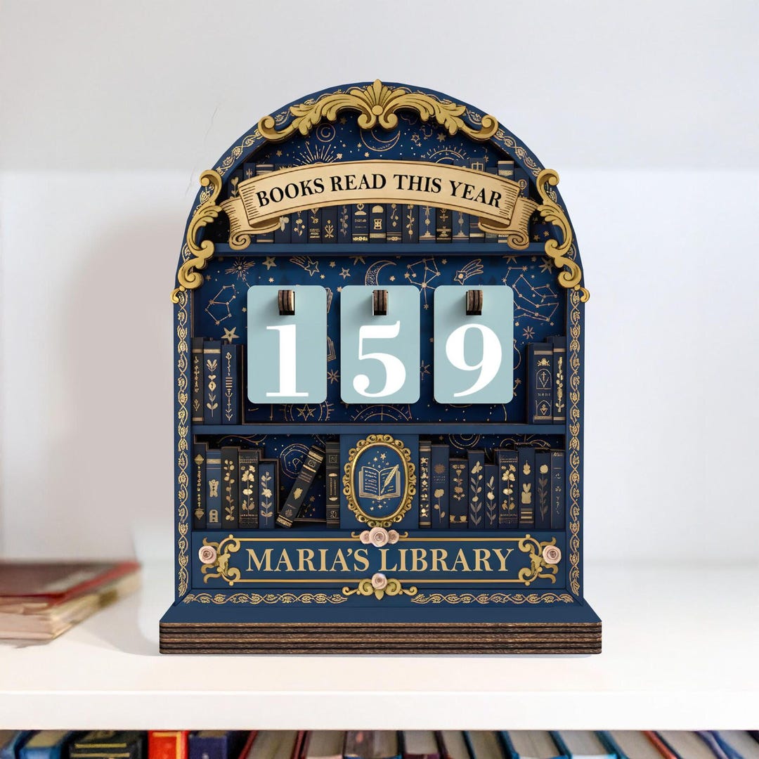 Vintage Book Read Tracker, Personalized Book Lover Gift, Reading ...