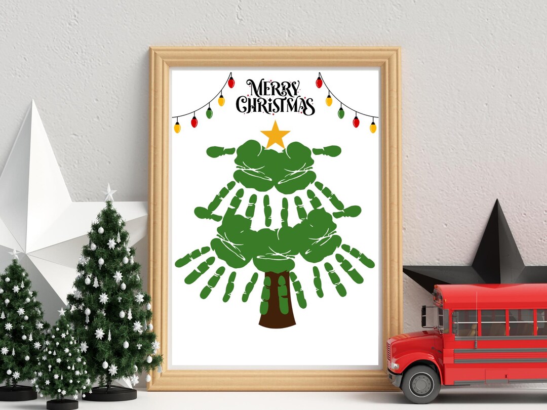 Christmas Tree Handprint Craft | Christmas Template | Winter Kids Craft ...