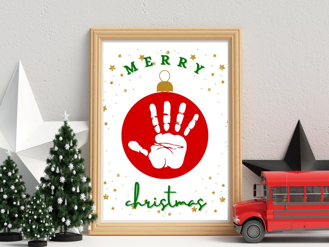 Christmas Ornament Handprint Craft | Christmas Template | Winter Kids ...