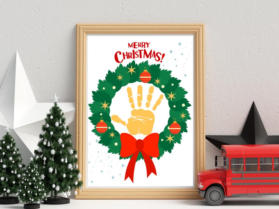 Christmas Wreath Handprint Craft | Christmas Template | Winter Kids ...