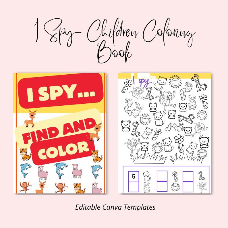 I Spy Coloring Book for Kids | Printable Educational Activity (PDF) - Etsy