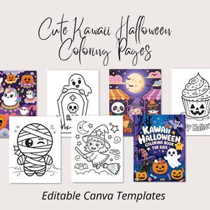 Cute Kawaii Halloween Coloring Pages | Adorable Spooky Kids Coloring ...