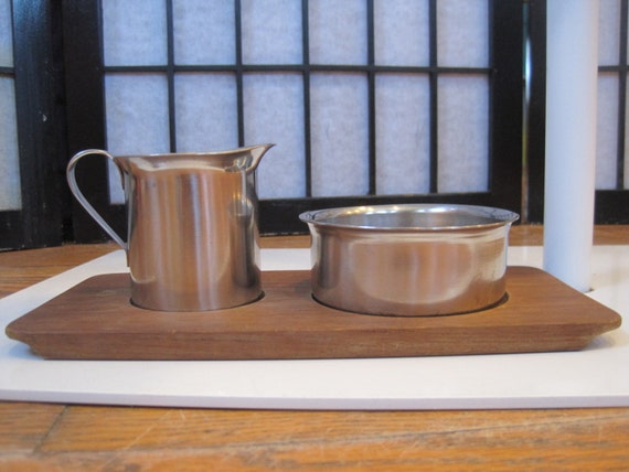 Vintage Danish Modern Condiment Set Milk Sugar Containers Wood - Etsy