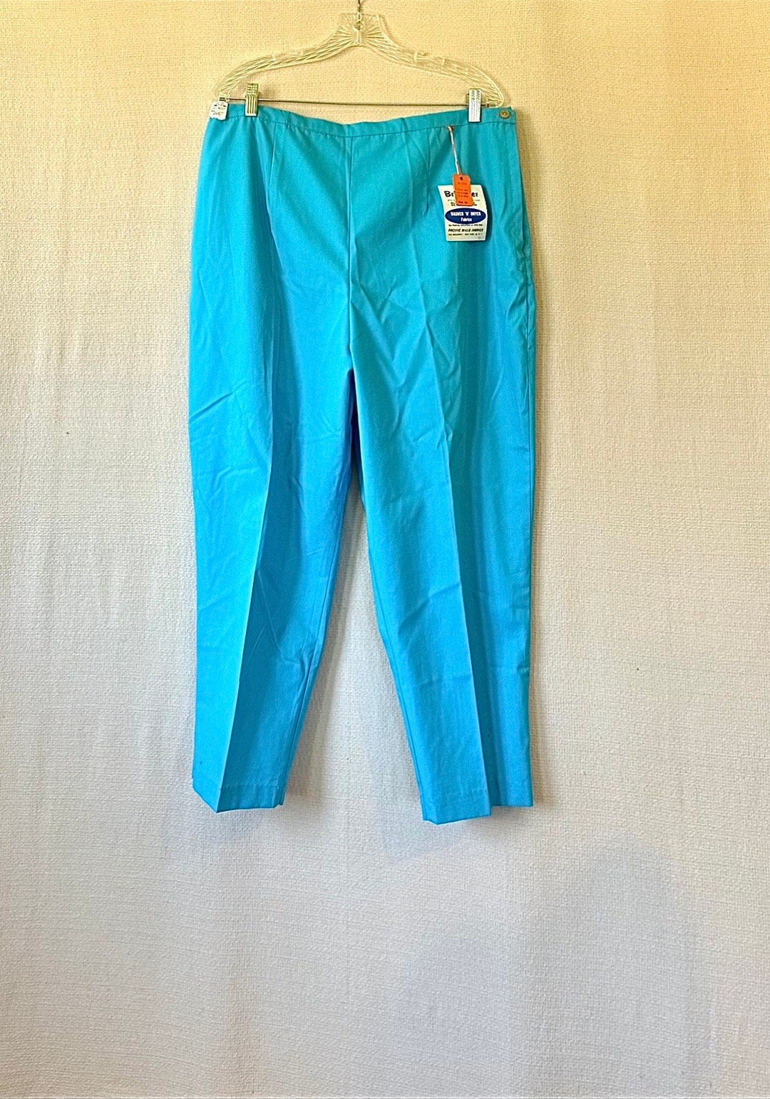 Vintage 1950s 1960s Pants Turquoise Blue 36-1/2 Inch Waist Dead Stock ...