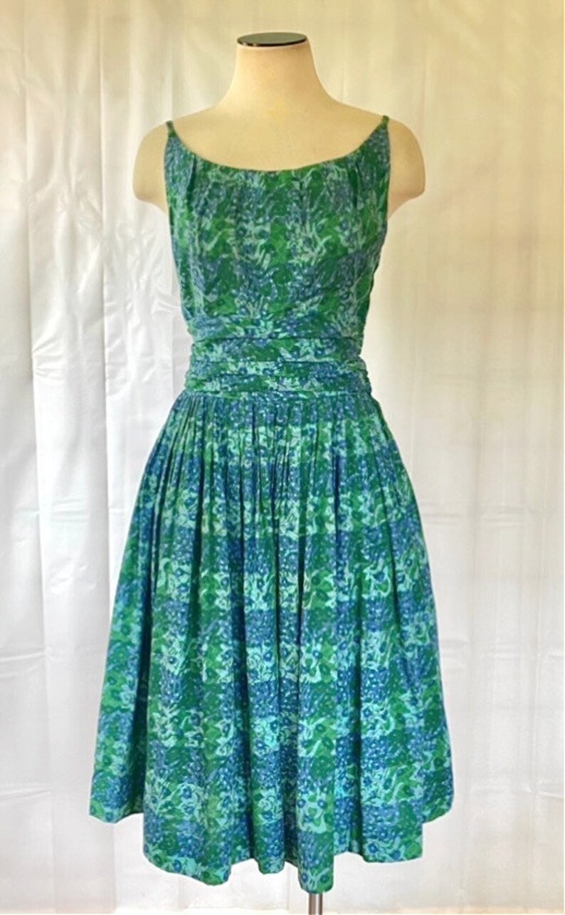 Vintage 1950s 1960s Dress Sundress Blue Green Lavender Purple - Etsy