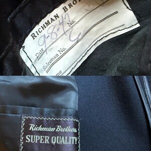 Vintage 1940s Tuxedo Black Wool Faille Peak Lapel Double Breasted ...