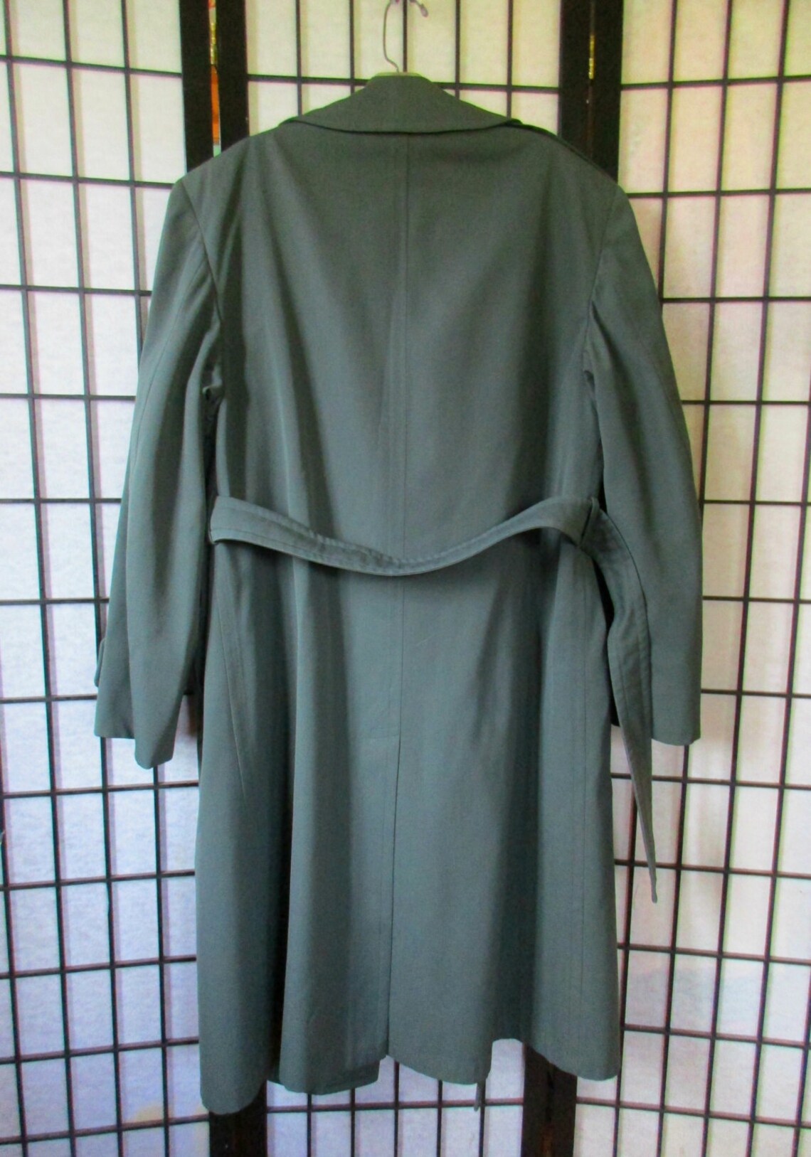 Vintage Army Overcoat Trench Coat Wool Gabardine Dark Olive - Etsy