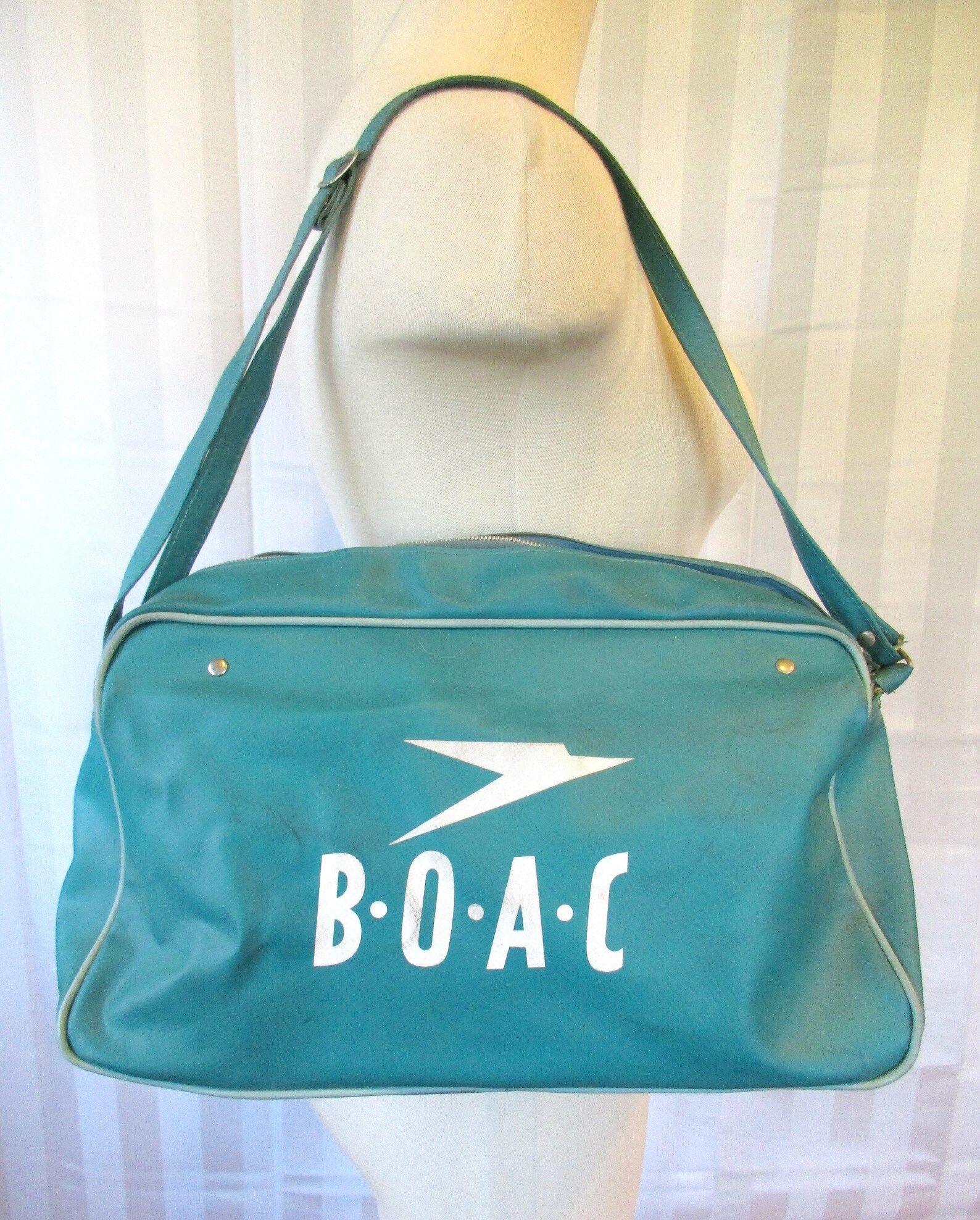 Vintage BOAC Travel Bag Tote 1960s 1970s Small Blue White | Etsy