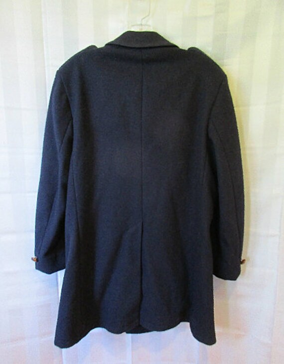 Vintage Pea Coat 1970s Dark Navy Blue Wool by Lakelan… - Gem