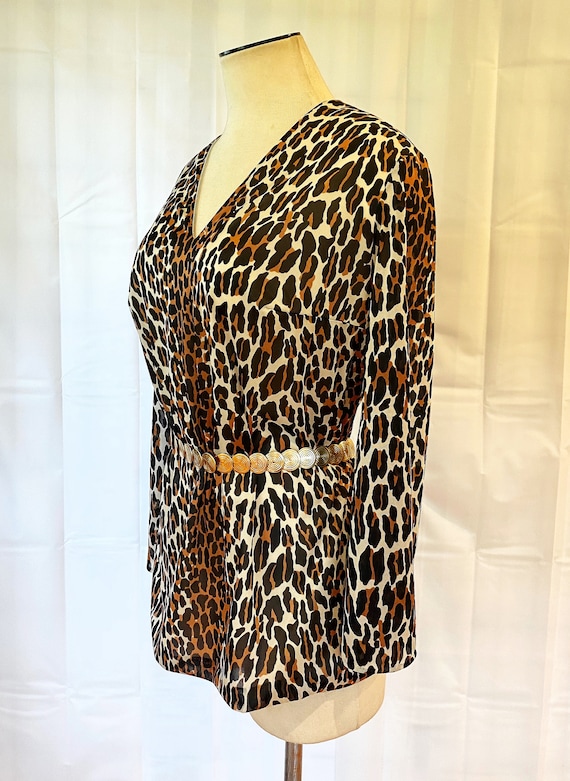 Vintage Leopard Print Top 1950s 1960s Vanity Fair 40 … - Gem