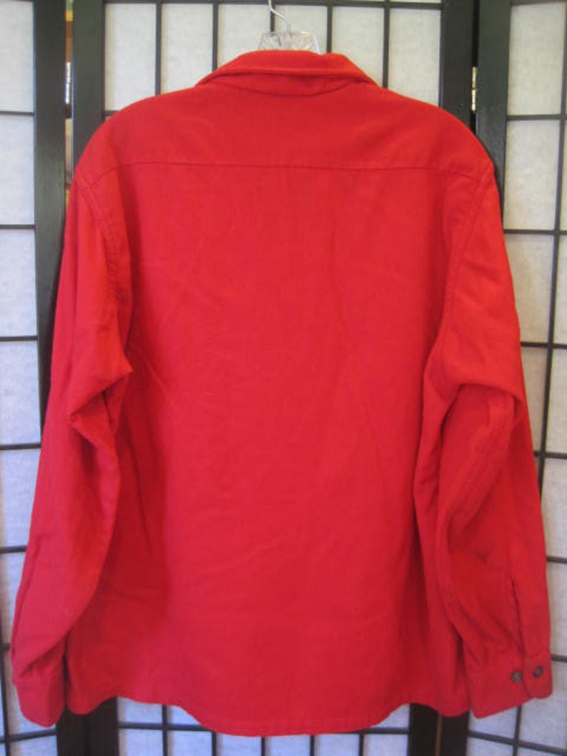 Vintage Wool Shirt Red 44 45 Unisex 1950s 1960s CPO Style M L | Etsy