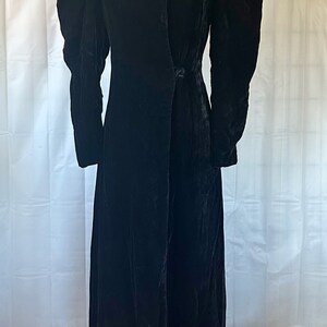 Antique Edwardian Opera Coat Black Silk Velvet Maxi 33 Bust Small ...