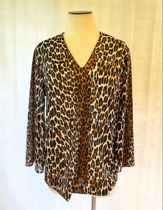 Vintage Leopard Print Top 1950s 1960s Vanity Fair 40 … - Gem