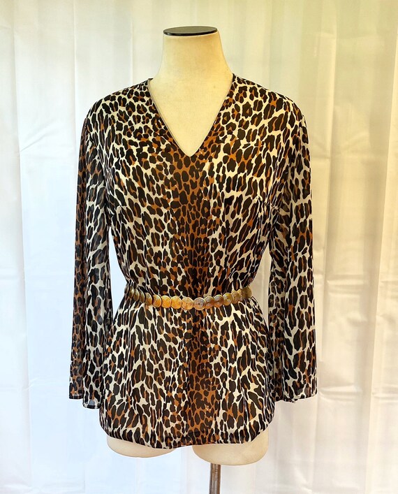 Vintage Leopard Print Top 1950s 1960s Vanity Fair 40 … - Gem