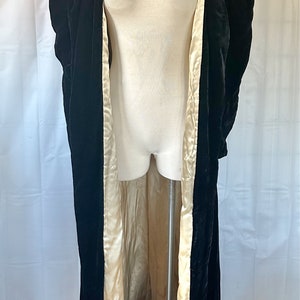 Antique Edwardian Opera Coat Black Silk Velvet Maxi 33 Bust Small ...
